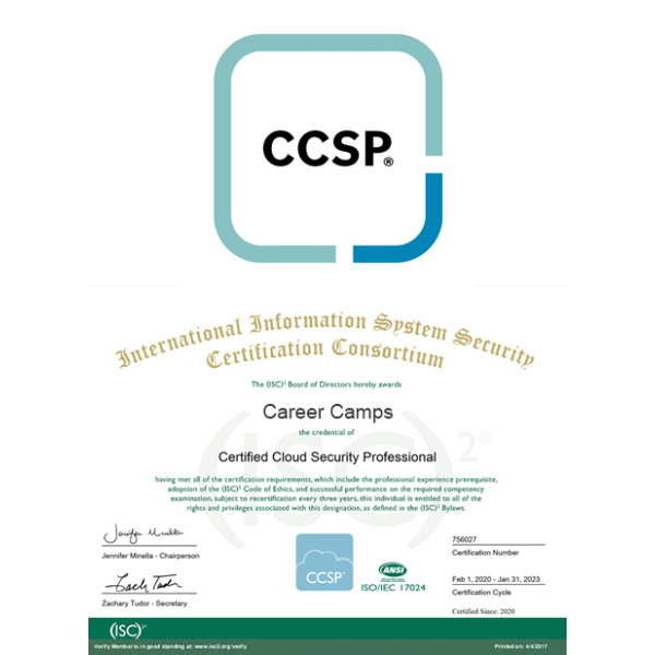 Certifications | Career Camps Inc.